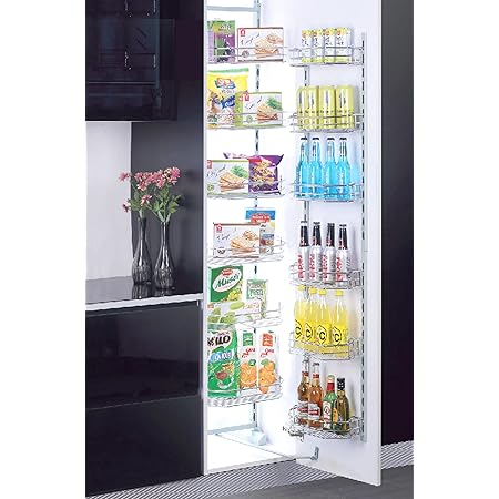 Avocetmobily Wired Pantry Unit Storage System (Silver, Cabinet Width ...