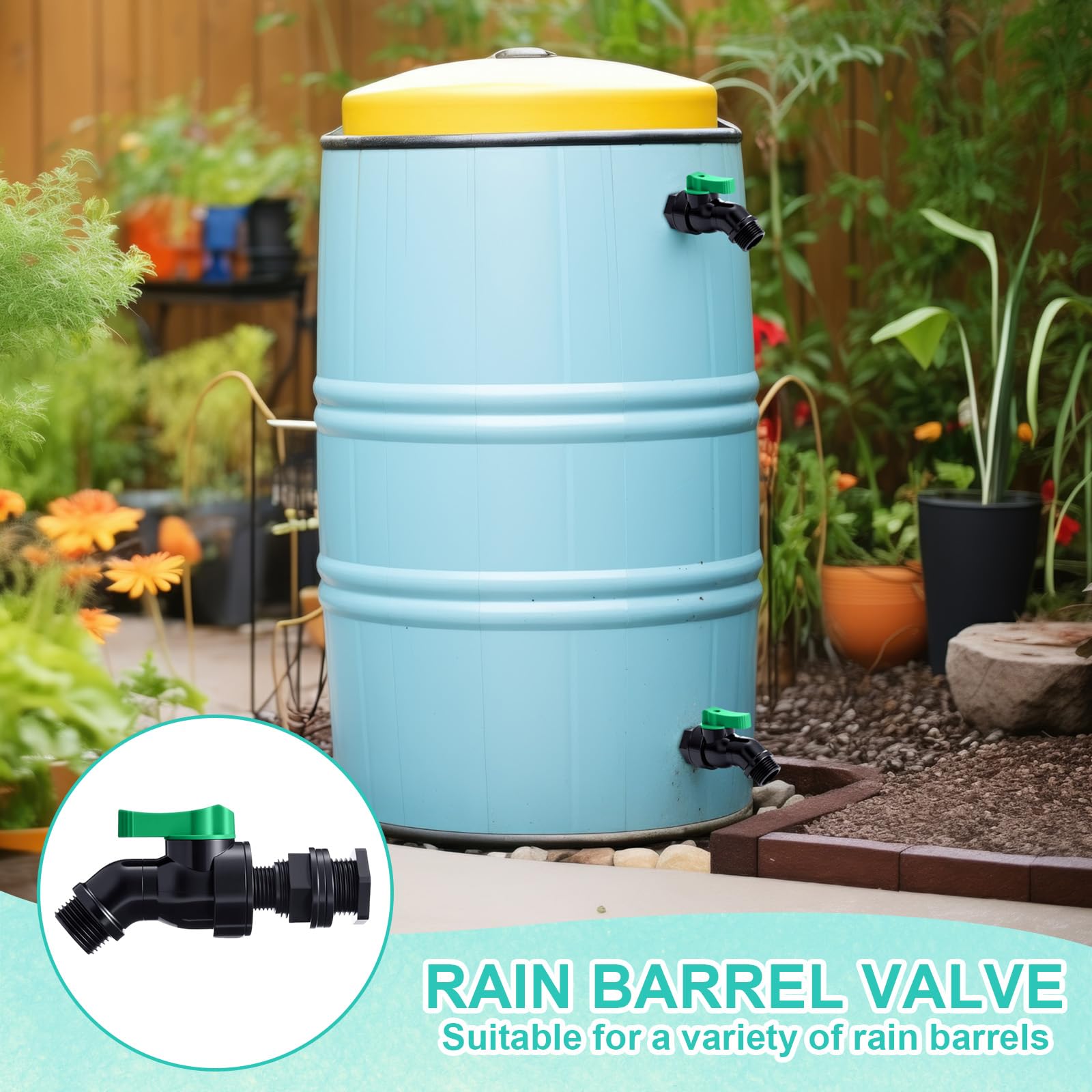 Snapklik.com : 3 Sets Rain Barrel Spigot Kit 3/4" High Flow Water ...