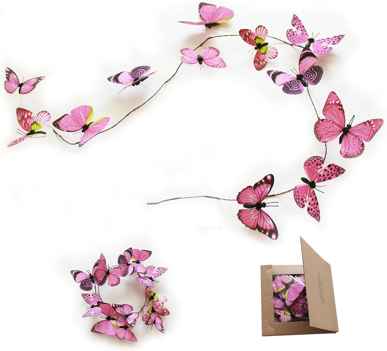 Amazon.com: Artificial Butterfly Garland, Fake Butterfly Decorative ...