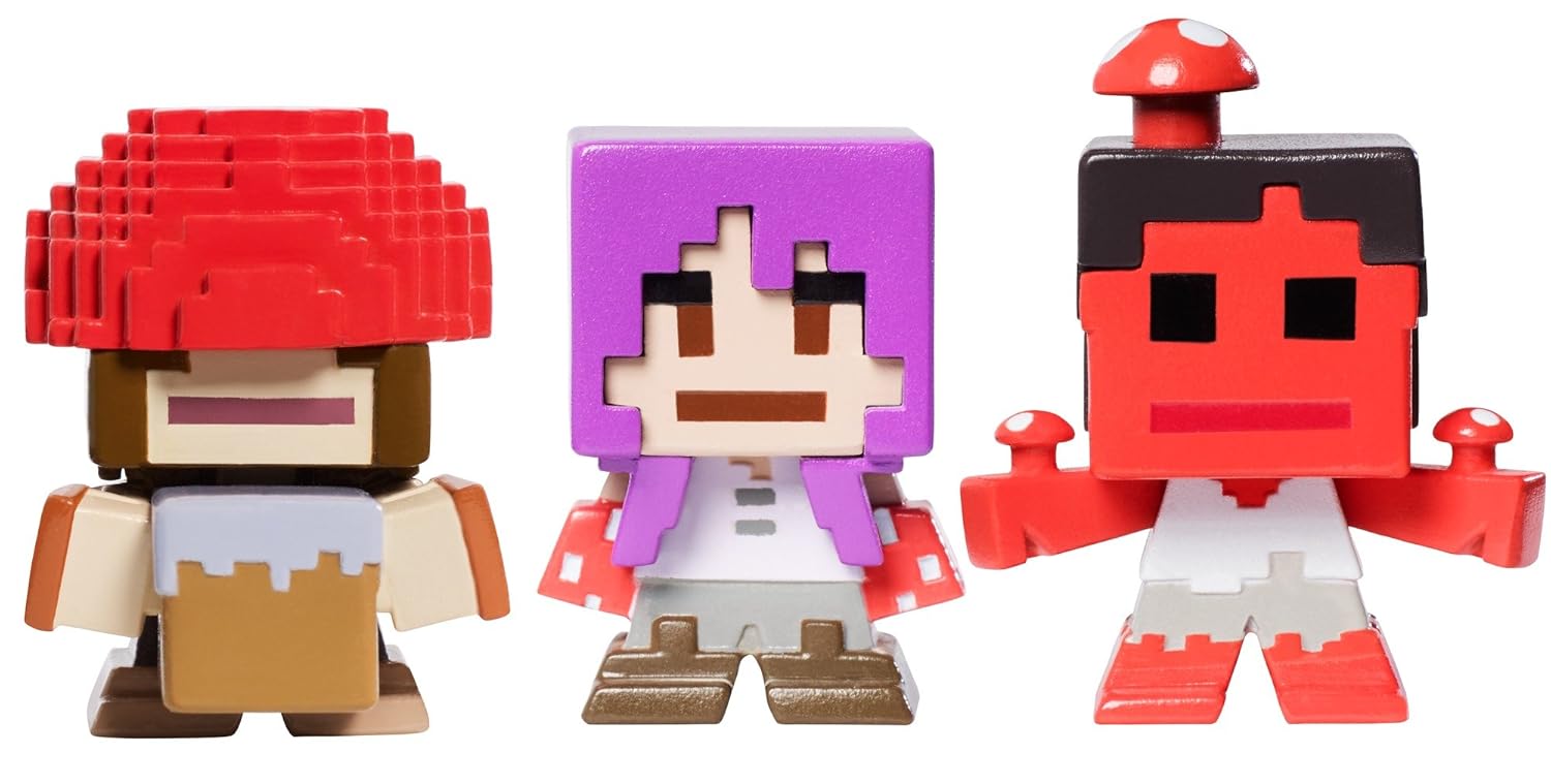 Buy Mattel Minecraft Biome Settlers Series Mooshroom Mini Figure (3 ...
