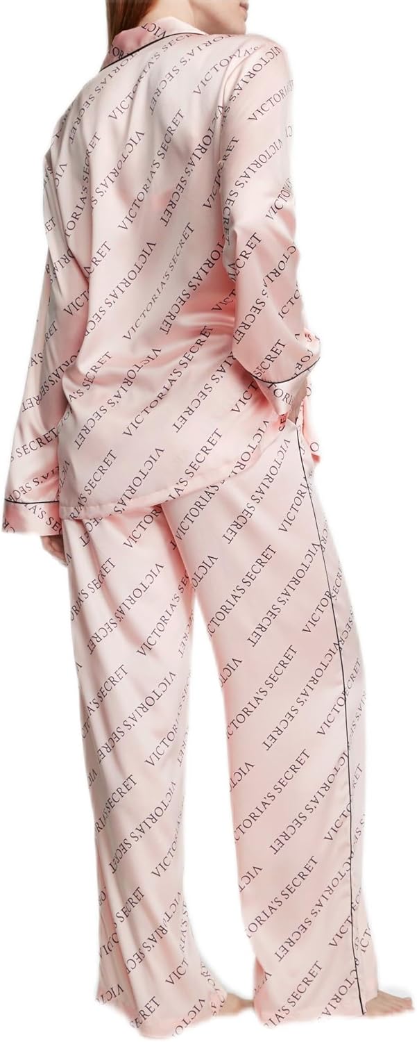 Victoria's Secret Satin Long Pajama Set, Silk Pajamas, PJ Set for Women ...