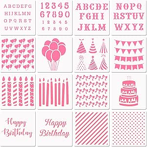 Amazon.com: 6x6in Happy Birthday Cookie Stencils for Royal Icing ...