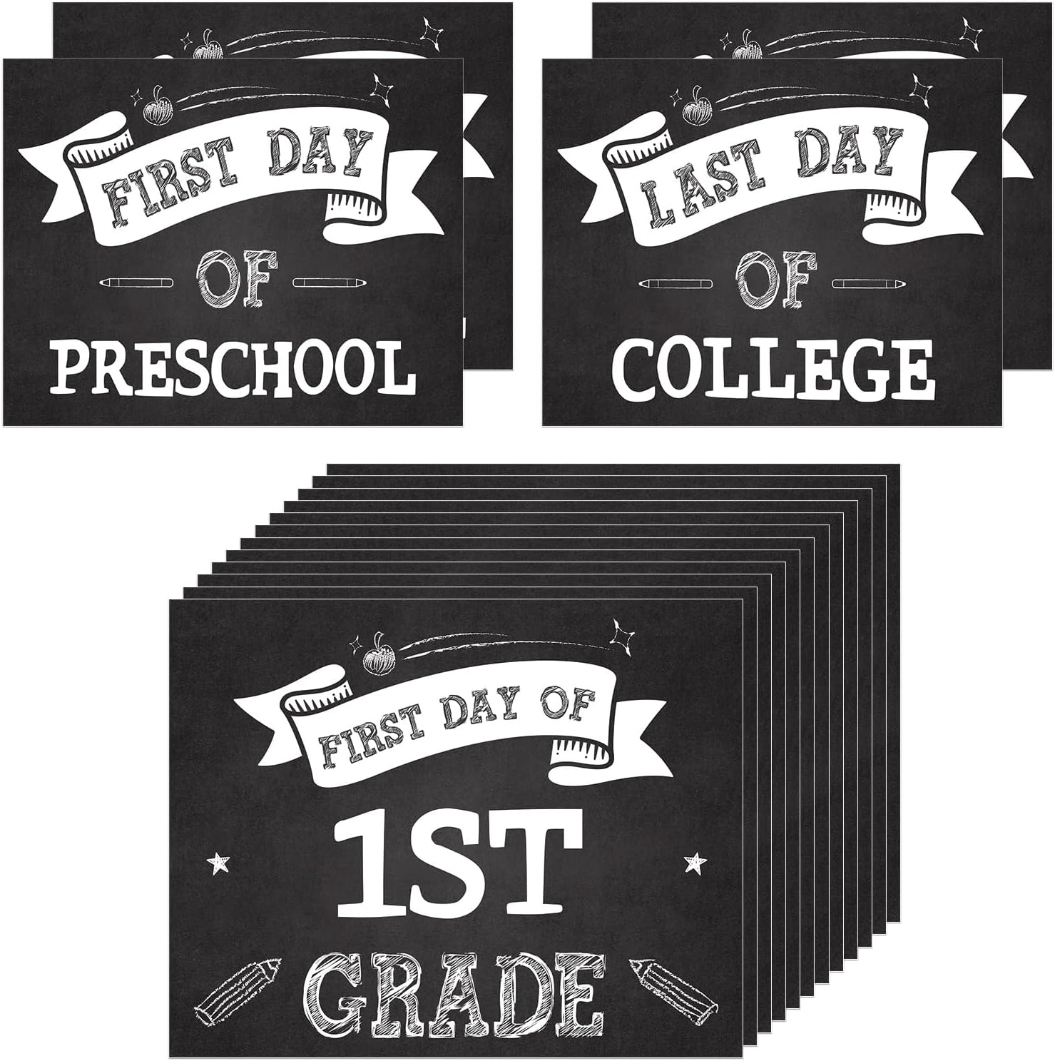 Amazon.com : 16 Pcs First and Last Day of School Signs 15 Grades Back ...