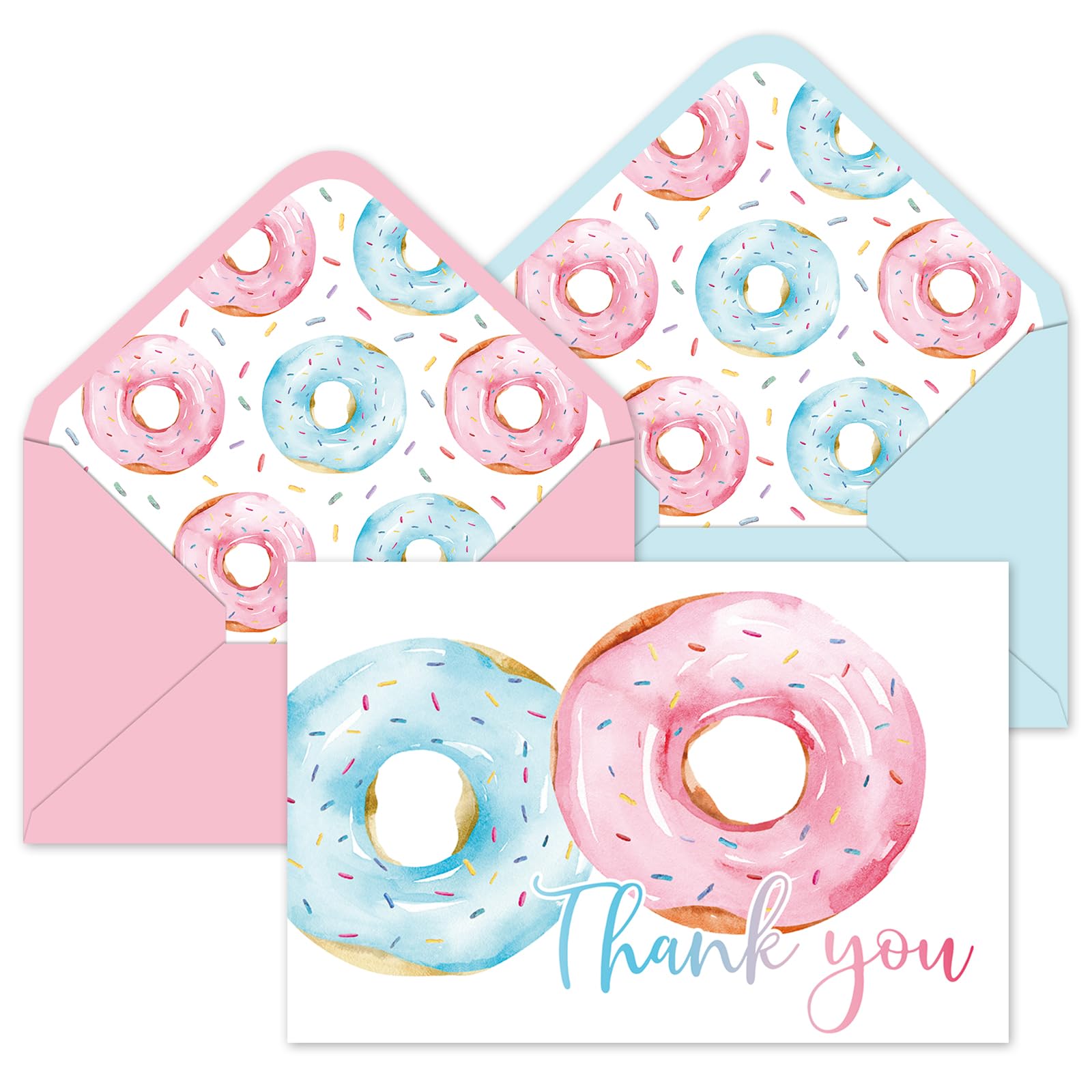 Amazon.com : Whaline 24Pcs Donut Thank You Cards with Envelopes and ...