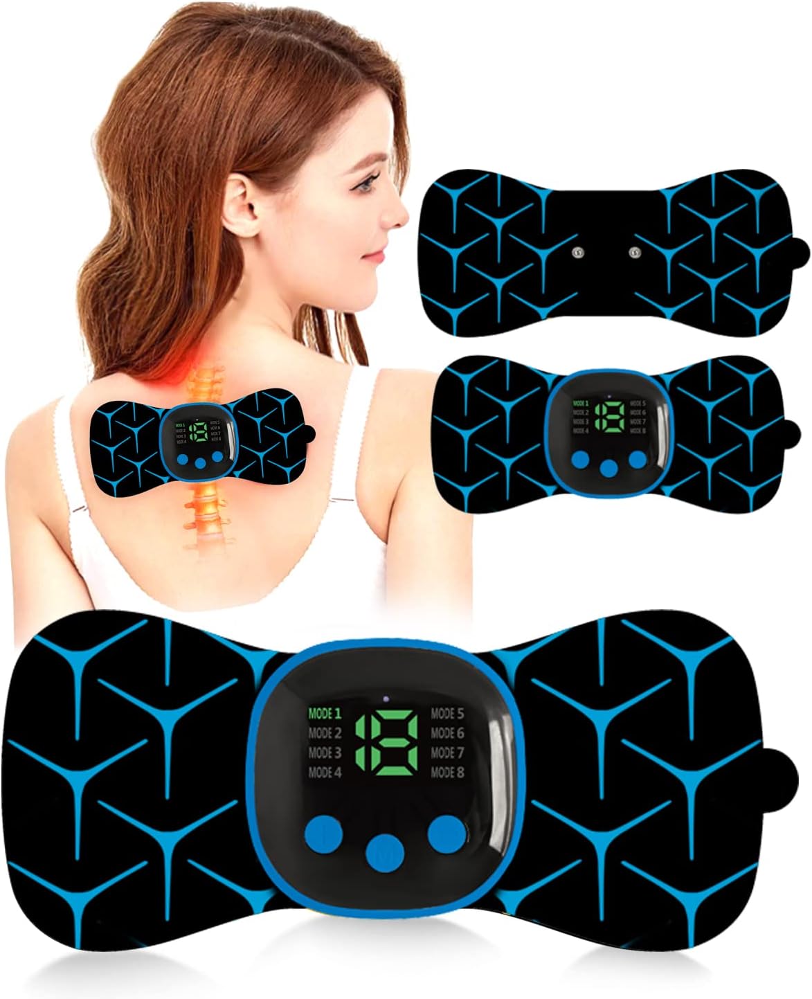 TENS Machine for Pain Relief, Cordless Portable Cervical Pad, Nerve ...