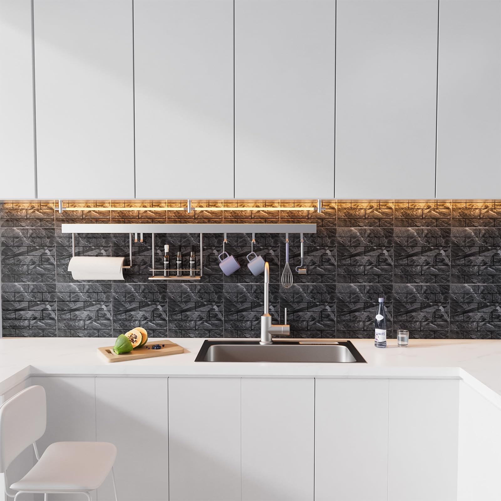 Snapklik.com : Backsplash Peel And Stick, Back Splashes Grey 10 Pieces ...