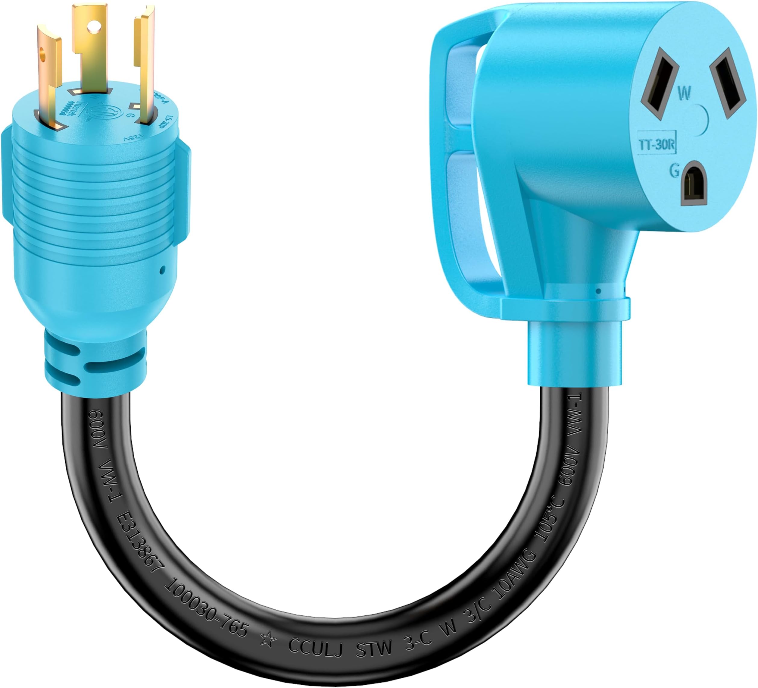 Amazon.com: WEN GNA030, NEMA L5-30P Twist-Lock Power Plug to TT-30R ...