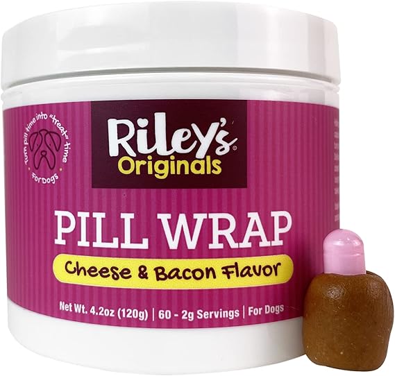 Amazon.com : Riley's Pill Wrap for Dogs - Delicious Cheese & Bacon ...