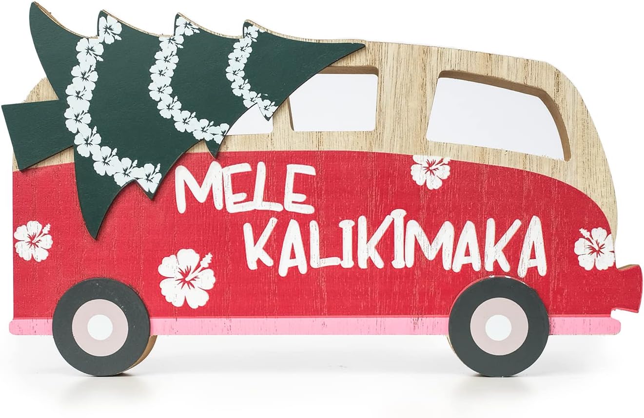 Amazon.com: Aloha Outlet: Mele Kalikimaka with Tree Hawaiian Tabletop ...