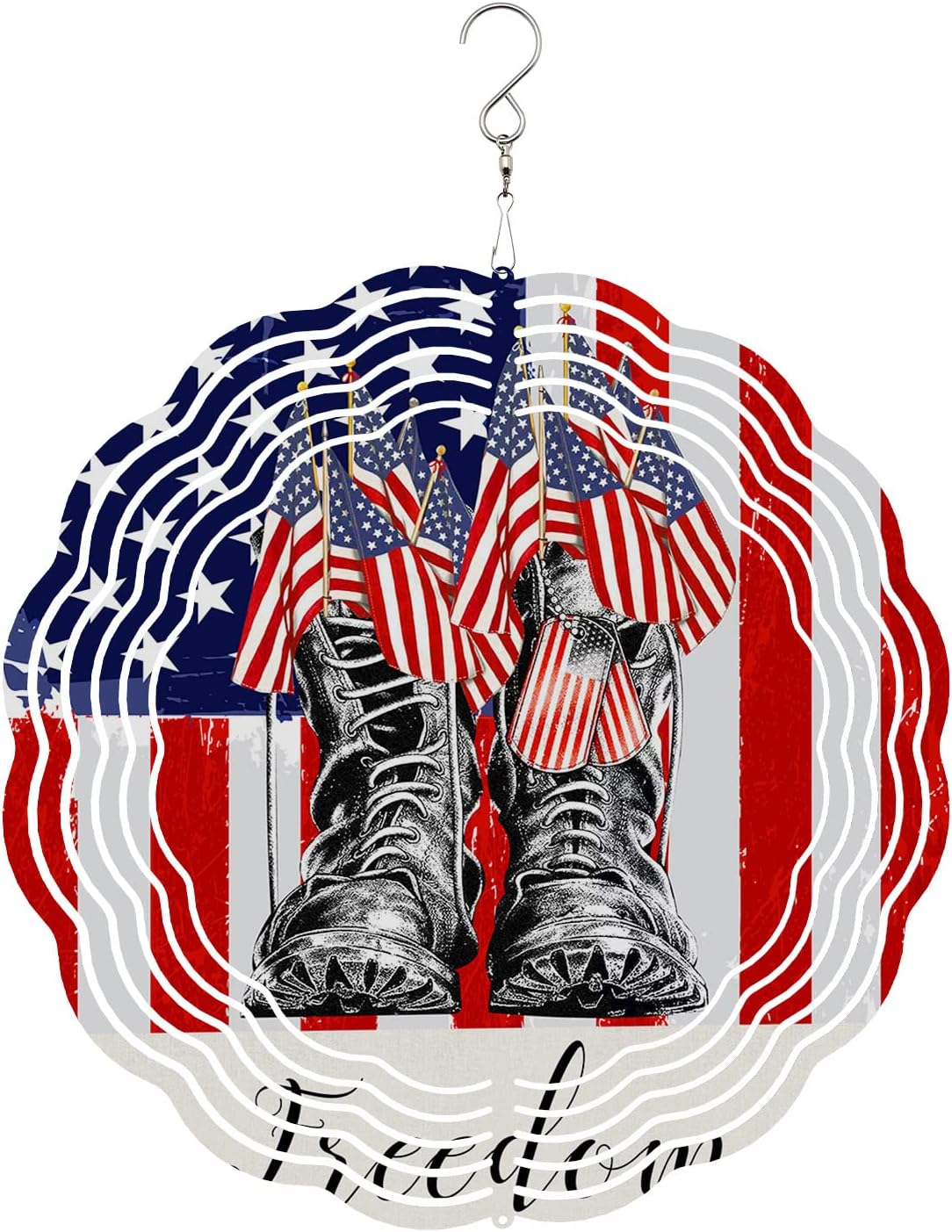 Amazon.com: 4th of July Wind Spinner American Flag Patriotic Stars ...