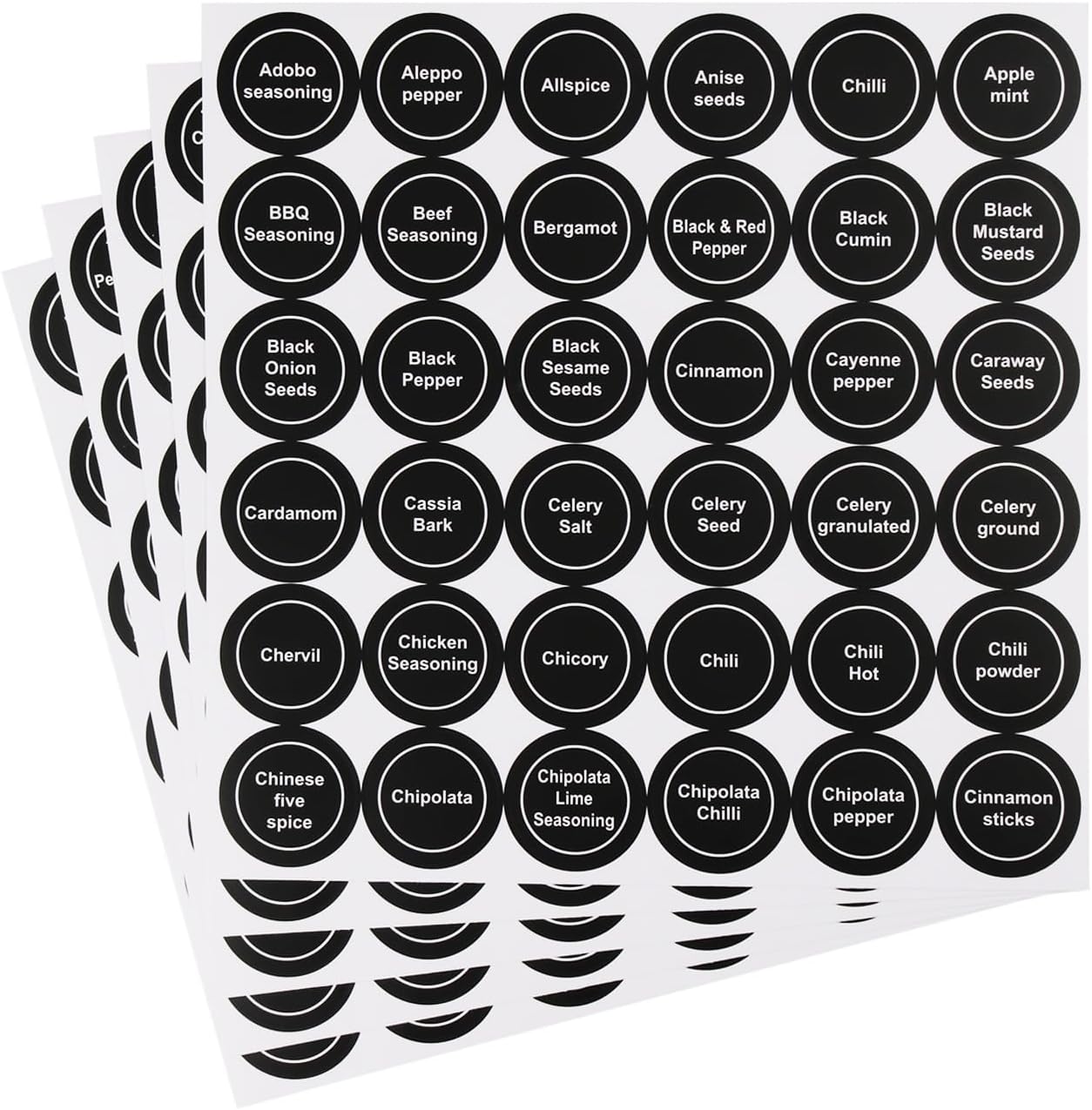 Amazon.com : Black Spice Jar Labels Removable Spice Labels Stickers for ...