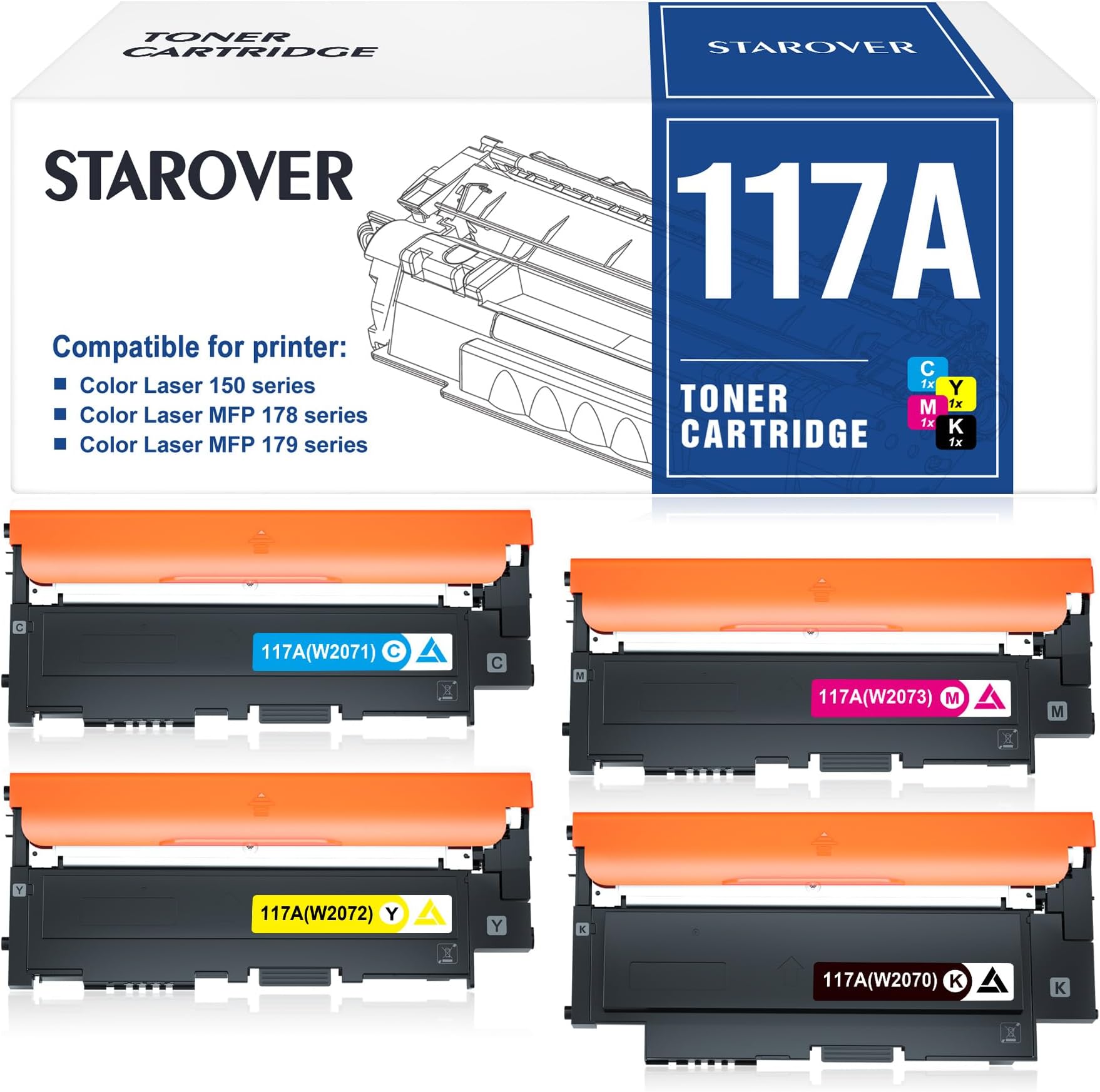 STAROVER Compatible for HP 117A Toner Cartridges Replacement for ...