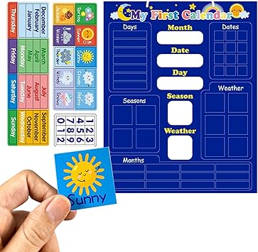 First Kids Daily Magnetic Calendar – Weekly Learning Chart | Classroom ...