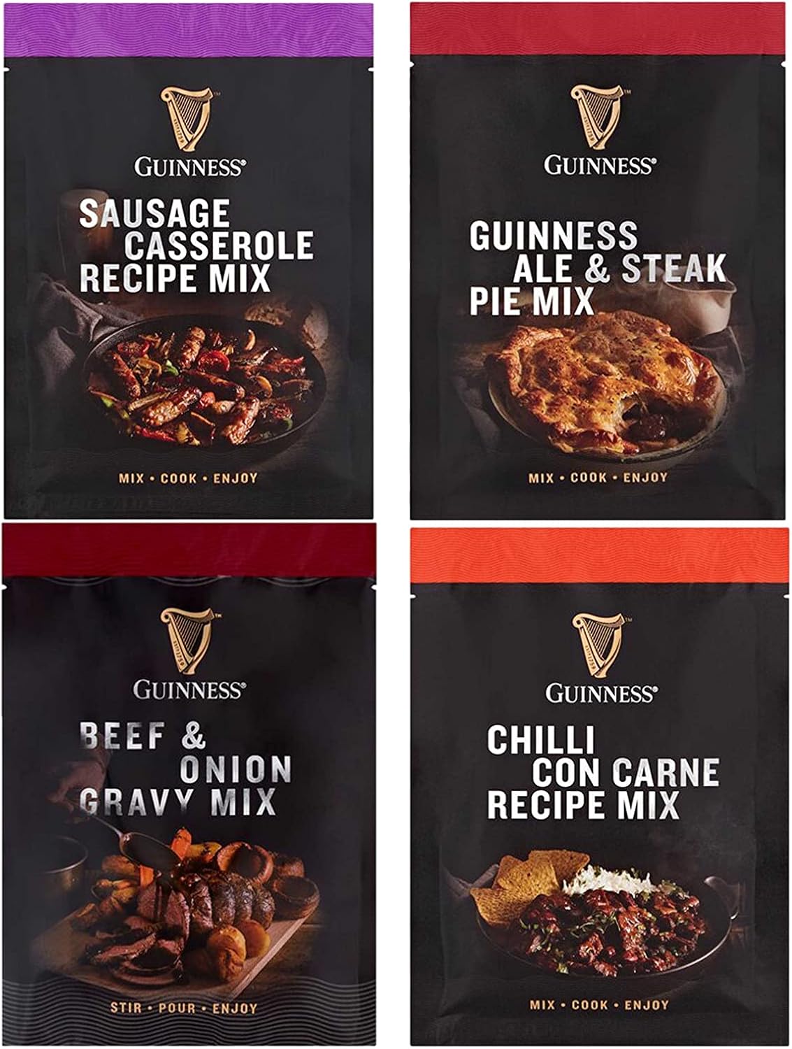 Guinness Recipe Mixes Selection 40g - Steak & Ale Pie, Sausage ...