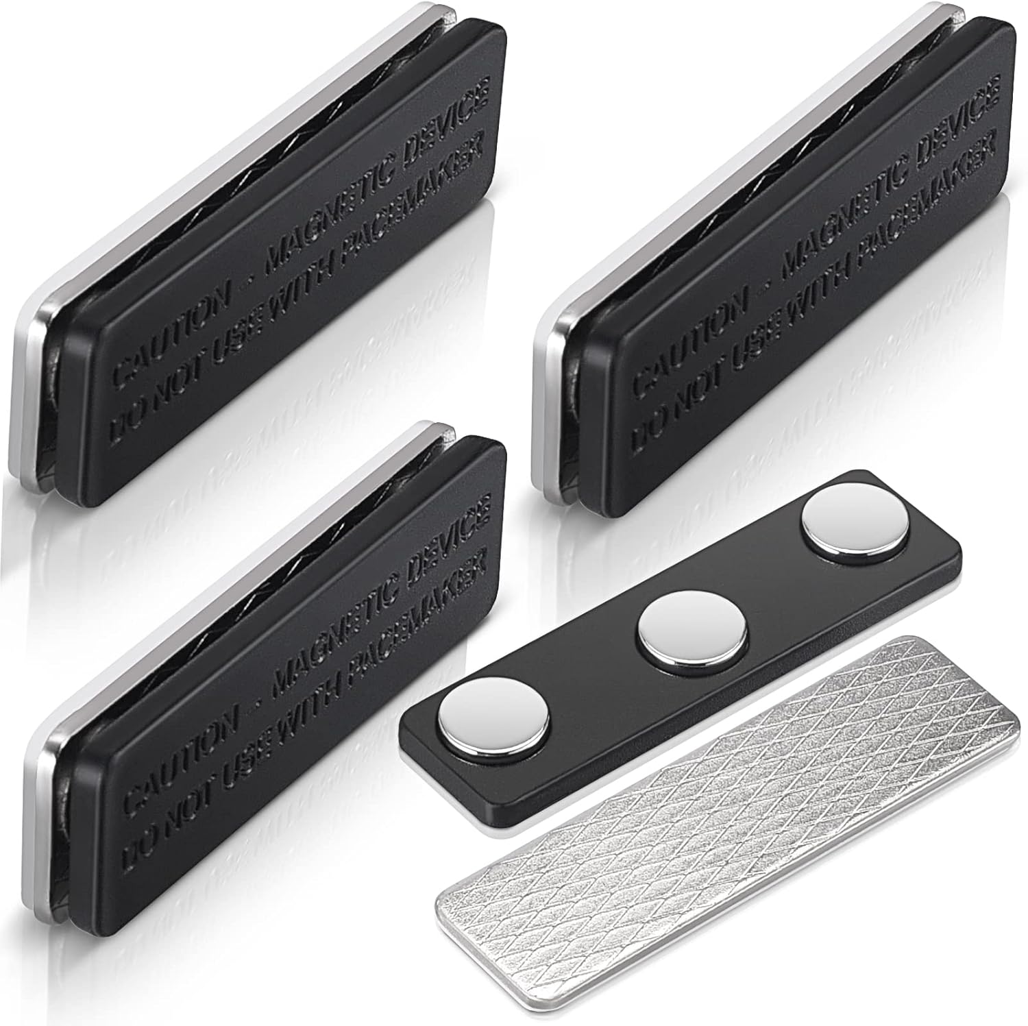 Amazon.com : 4-Piece Magnetic Name Badge Clips, Name Tag Magnets ...