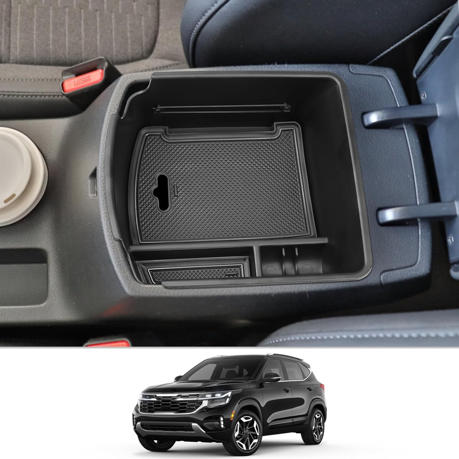 CDEFG 2024 Seltos Center Console Organizer Tray for 2020 2021 2022 2023 ...
