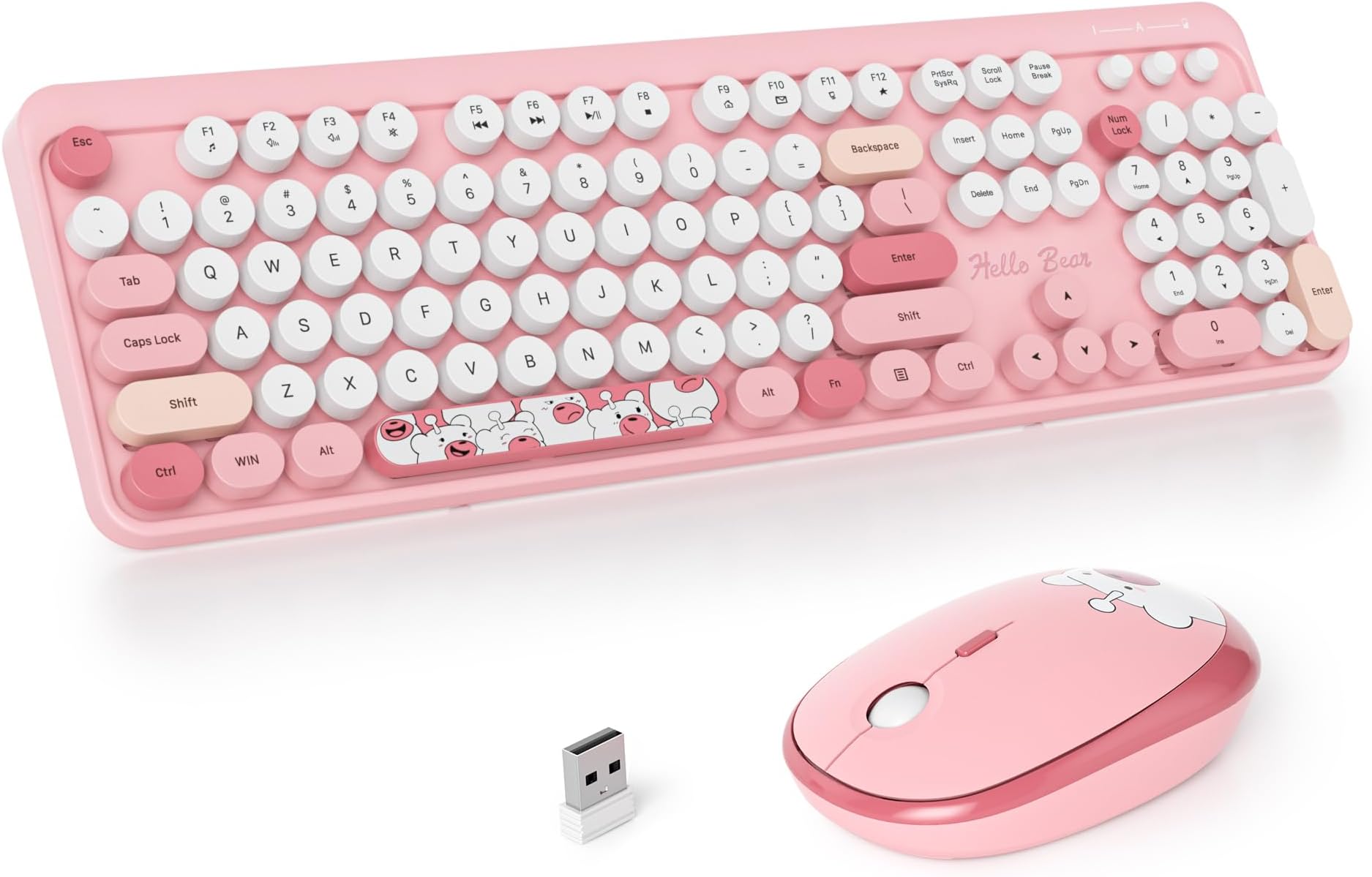 Amazon.com: GTSP Colorful Pink Wireless Keyboard and Mouse Combo ...