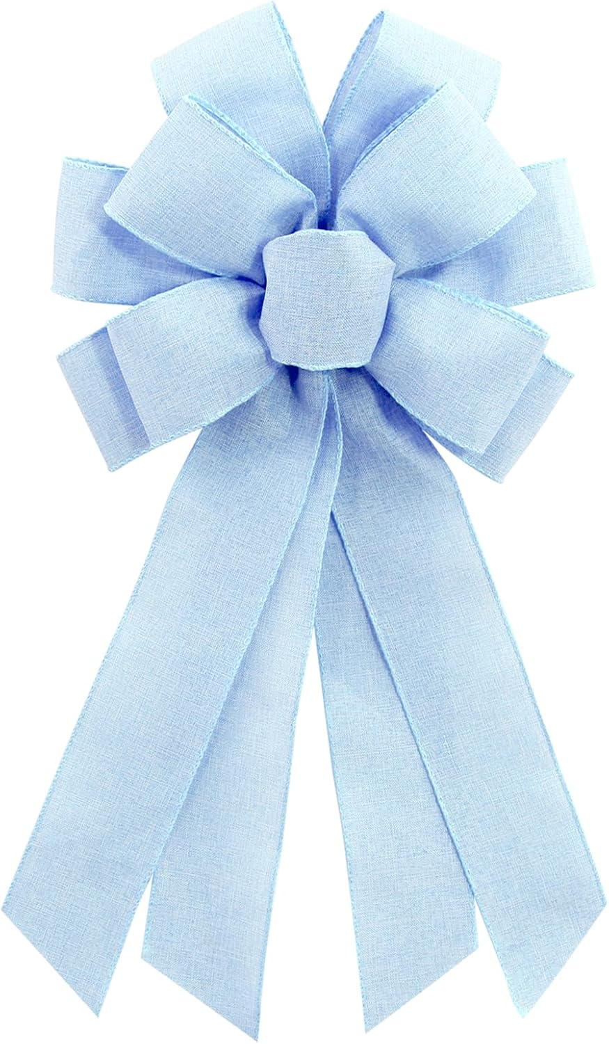 Amazon.com: chmacura Light Blue Wreath Bow Birthday Anniversary Bows ...