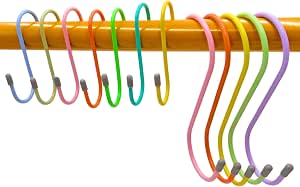 Amazon.com: S Hooks for Hanging, S Hooks Colored, Coated S Hooks ...