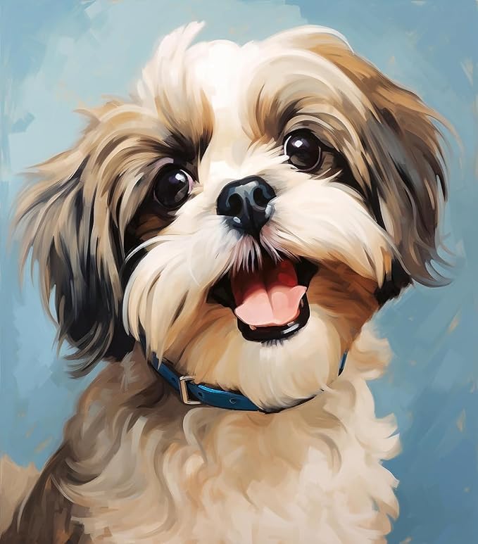 Amazon.com: ZMHZMY Adults' Paint by Number Kits,Shih Tzu Dog,Paint by ...