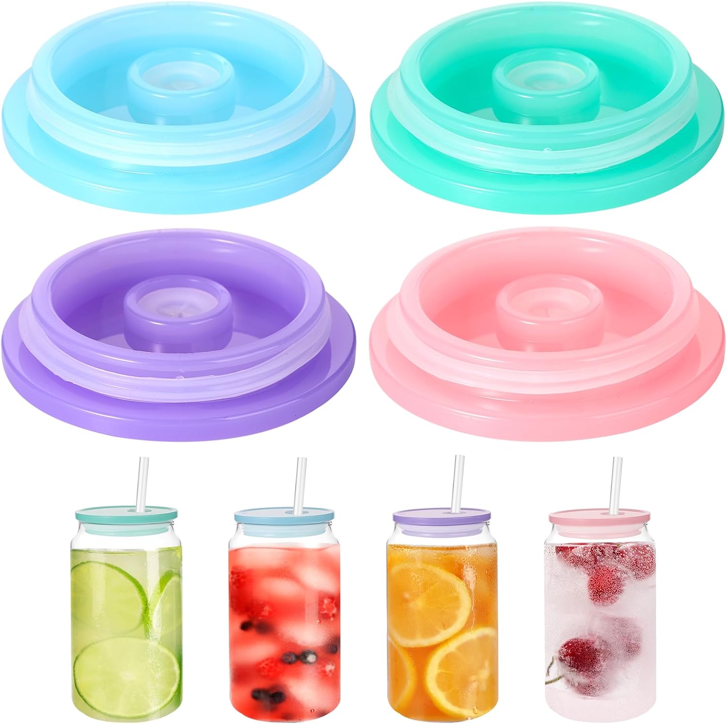 Amazon.com: BOXOB 4pcs Acrylic Lids for Glass Cup, Lids Replacement ...