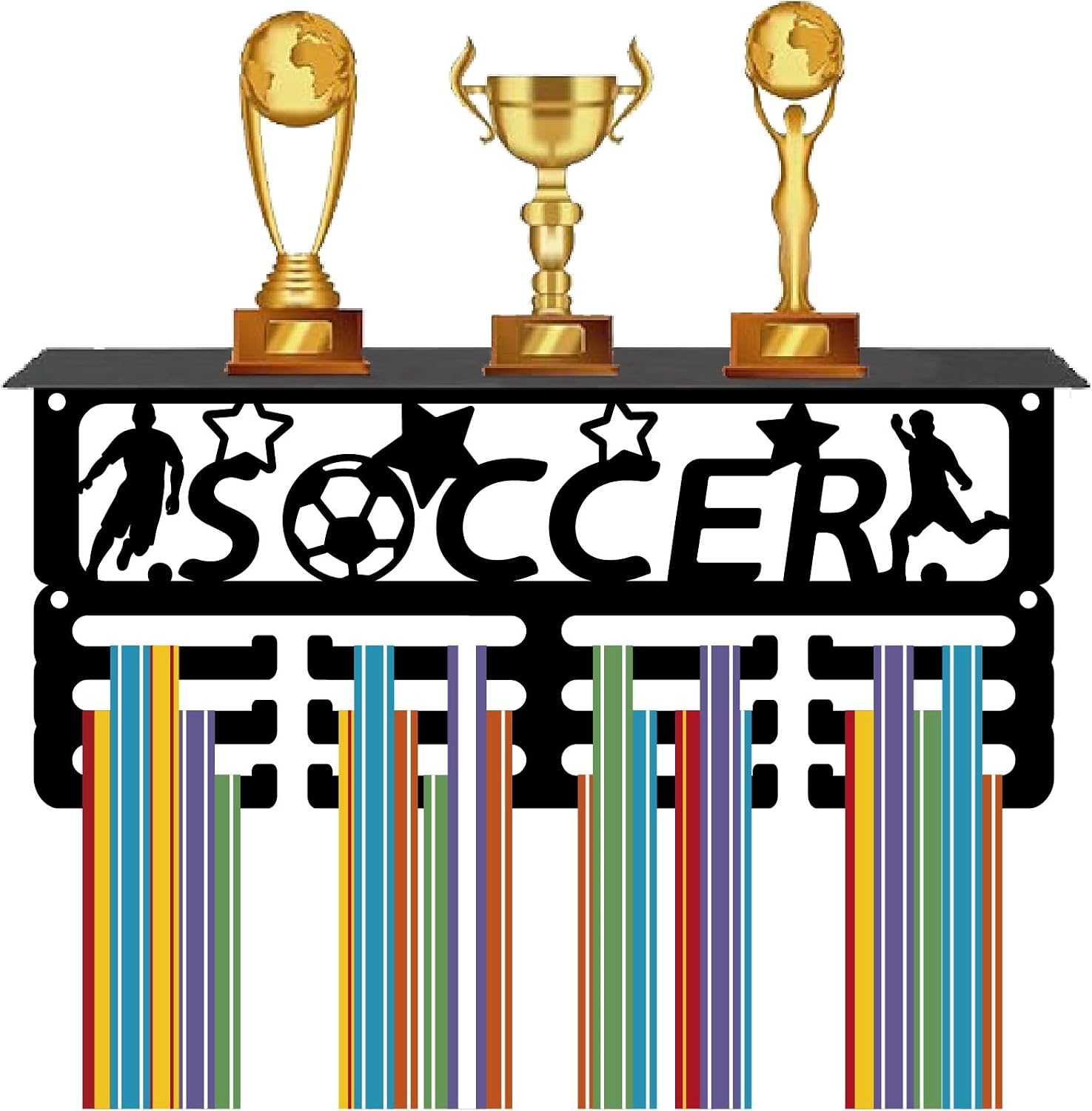Amazon.com: CREATCABIN Football Medal Trophy Display Shelf Medal Hanger ...