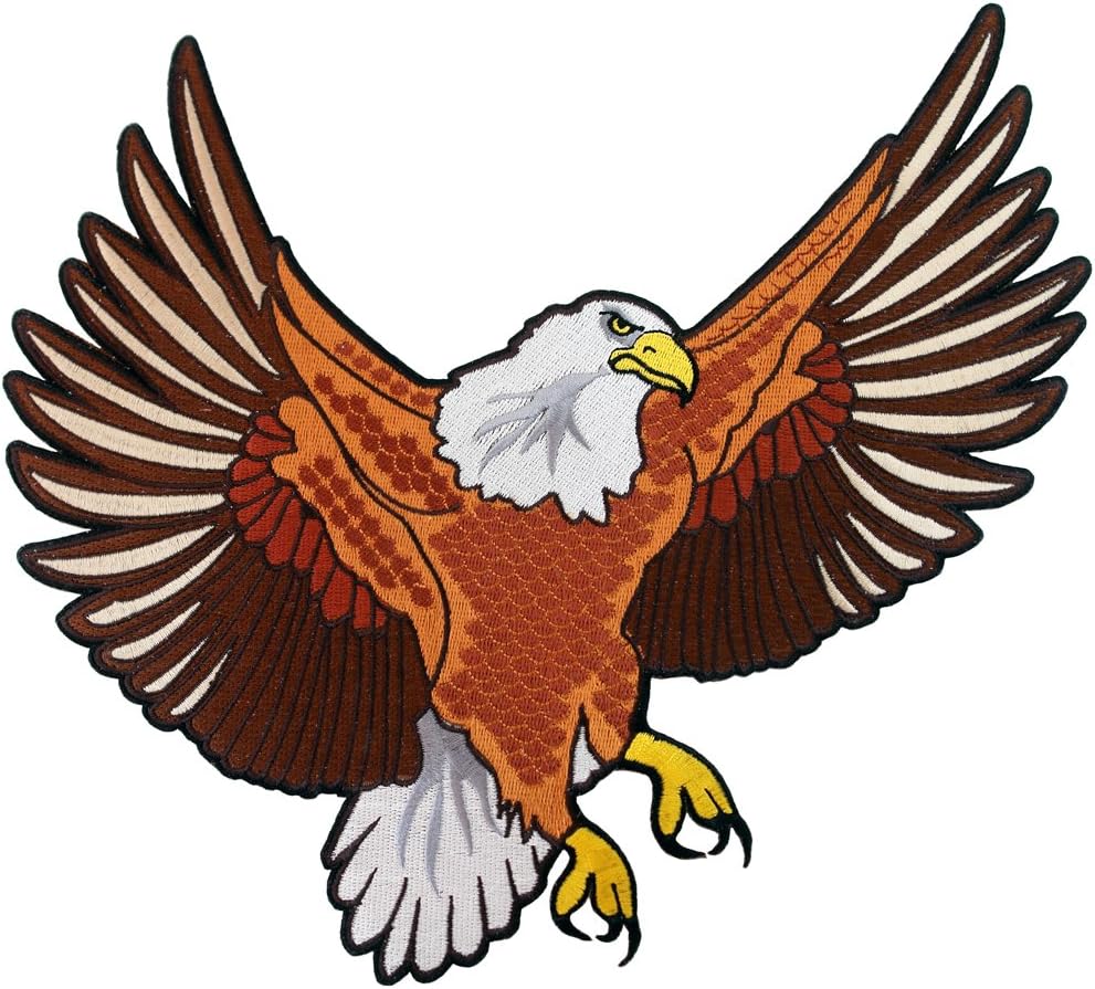 Amazon.com: Bald Eagle Embroidered Patch Large Patriotic American Iron ...