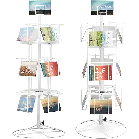Amazon.com: Zonon 2 Pcs 12 Pocket 3 Tier Metal Rotating Card Display ...