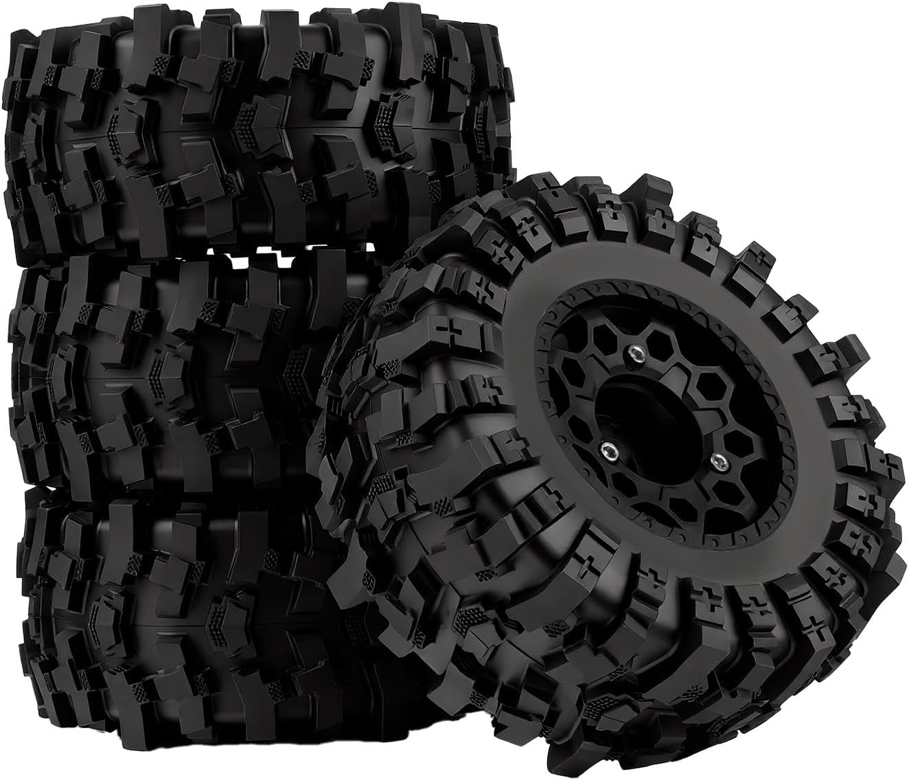 Amazon.com: NMNRC Plastic RC Short Course Truck Wheels and Rubber Tires ...