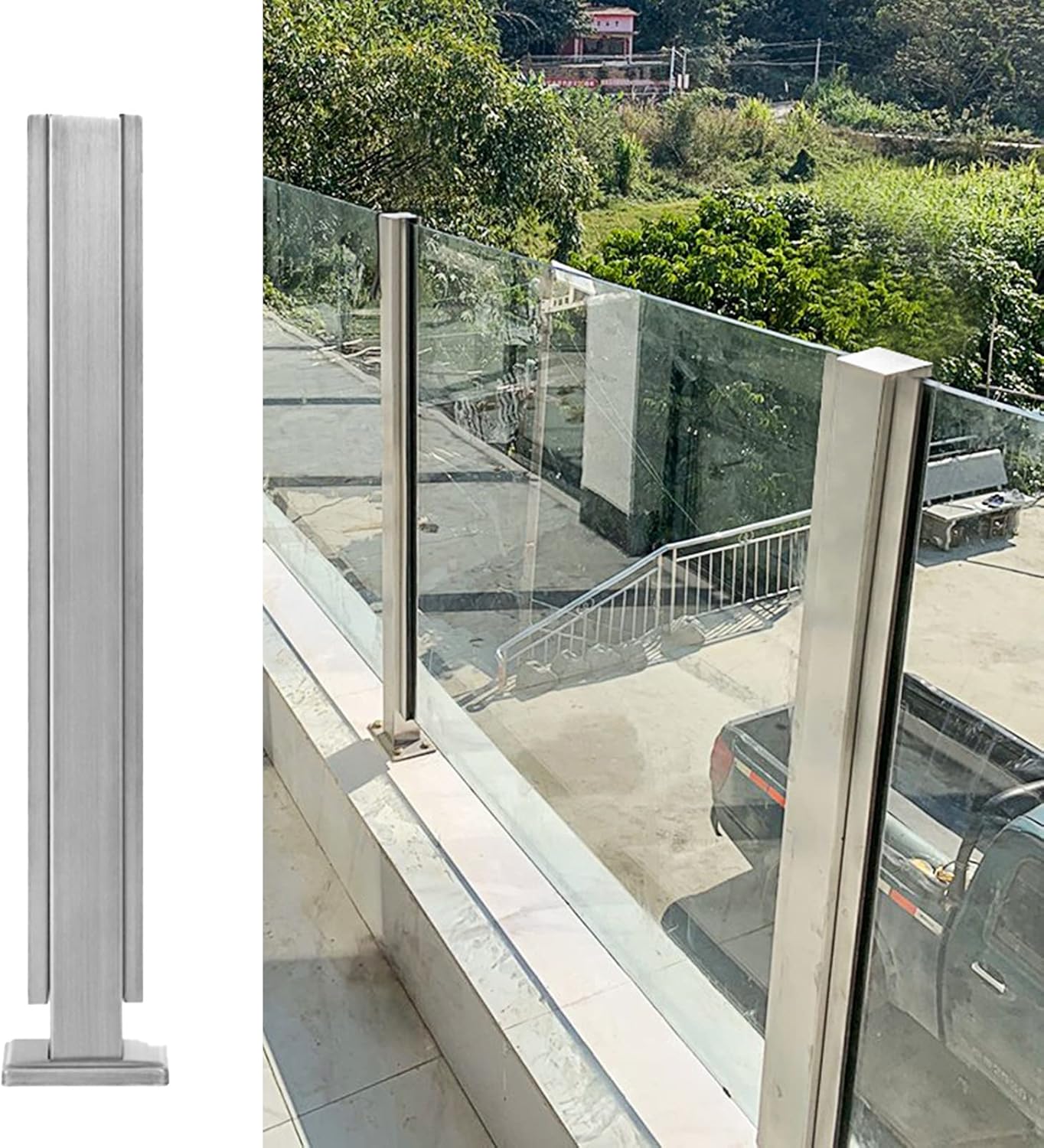 Amazon.com: GRILLX Interior Exterior Glass Balustrade Post for Patio ...