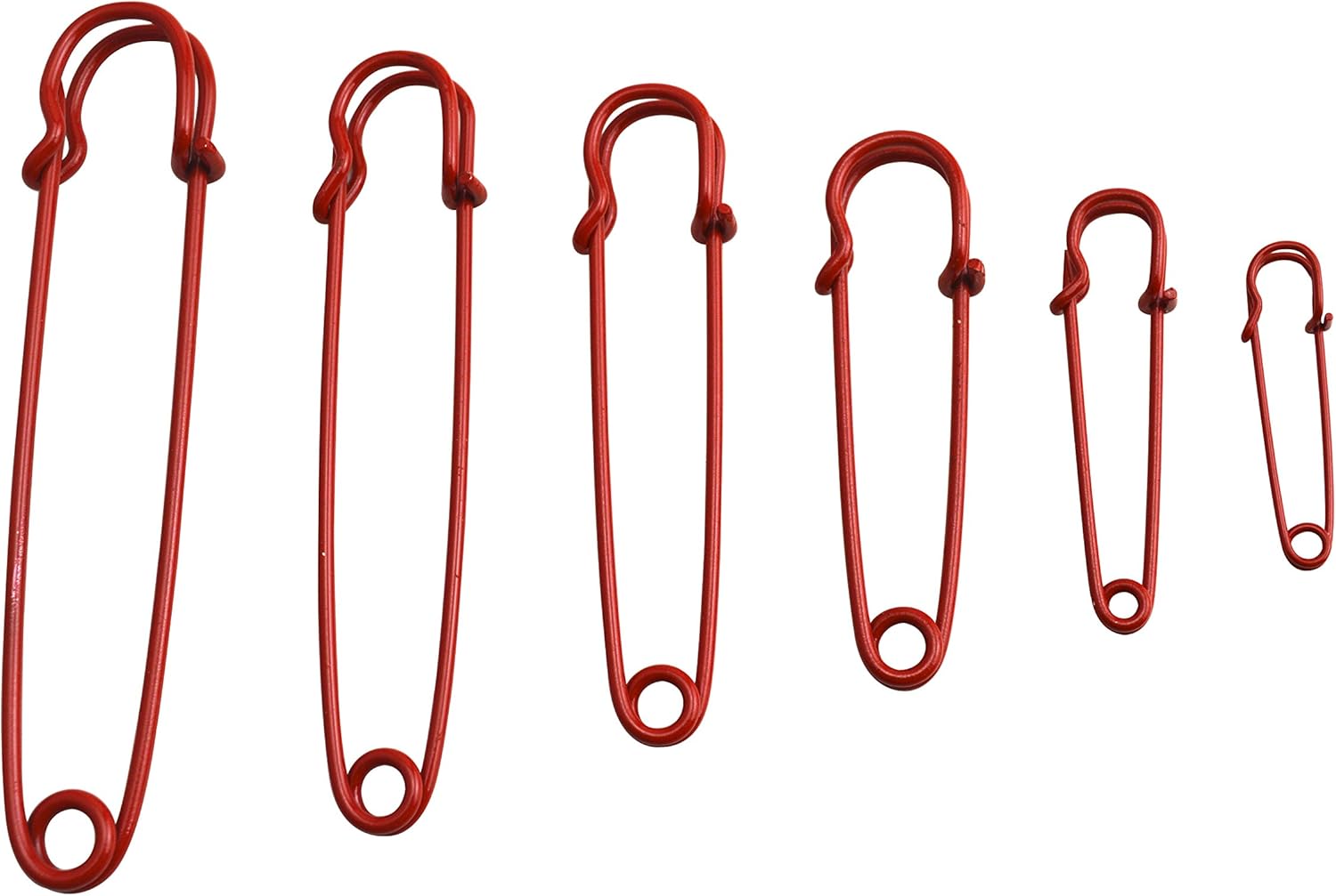 Amazon.com: Wuuycoky Red Color 6 Sizes Mixed Size Safety Pin Safety ...