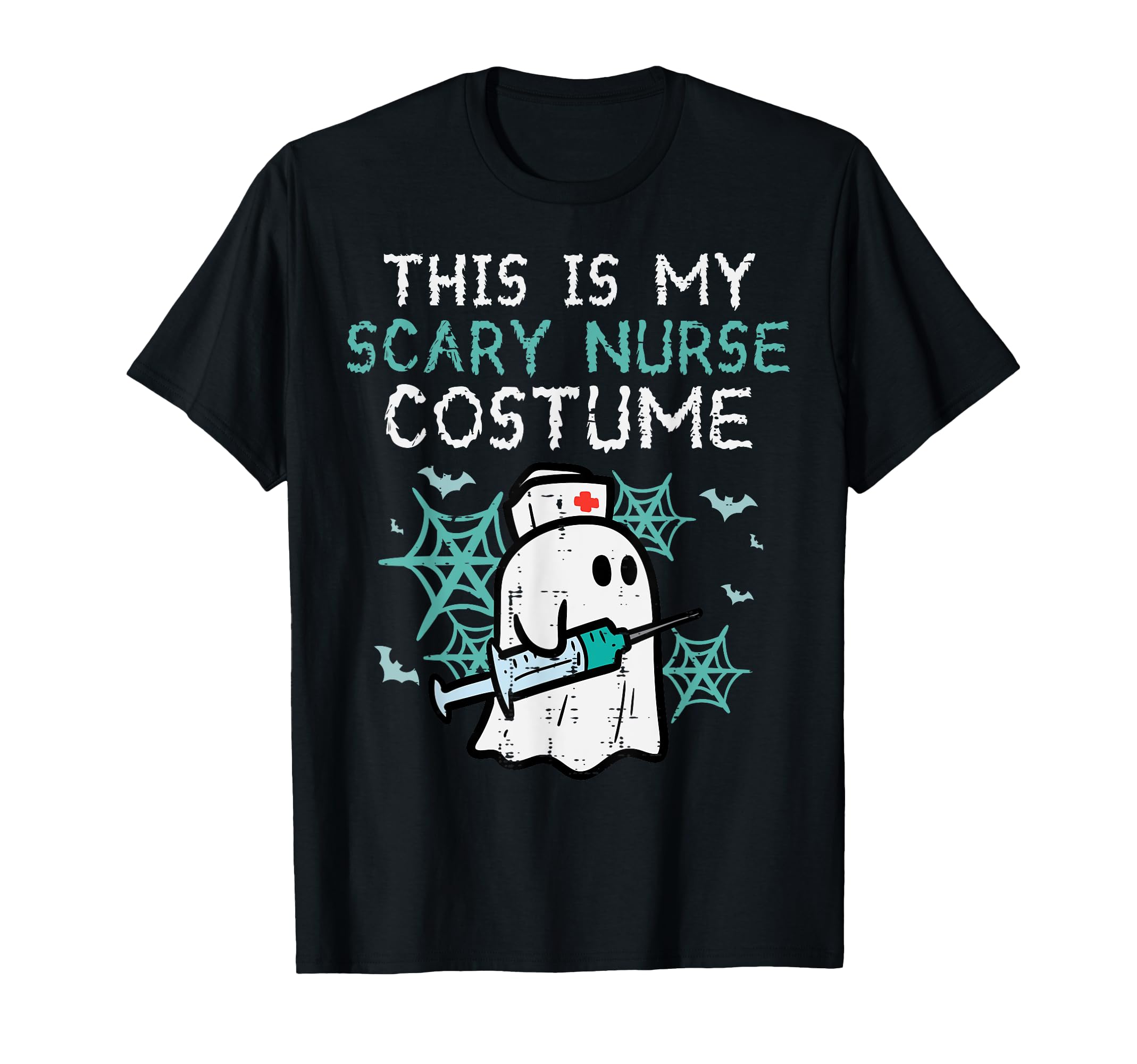 Amazon.com: Halloween My Scary Nurse Costume Funny Ghost Scrub Top ...