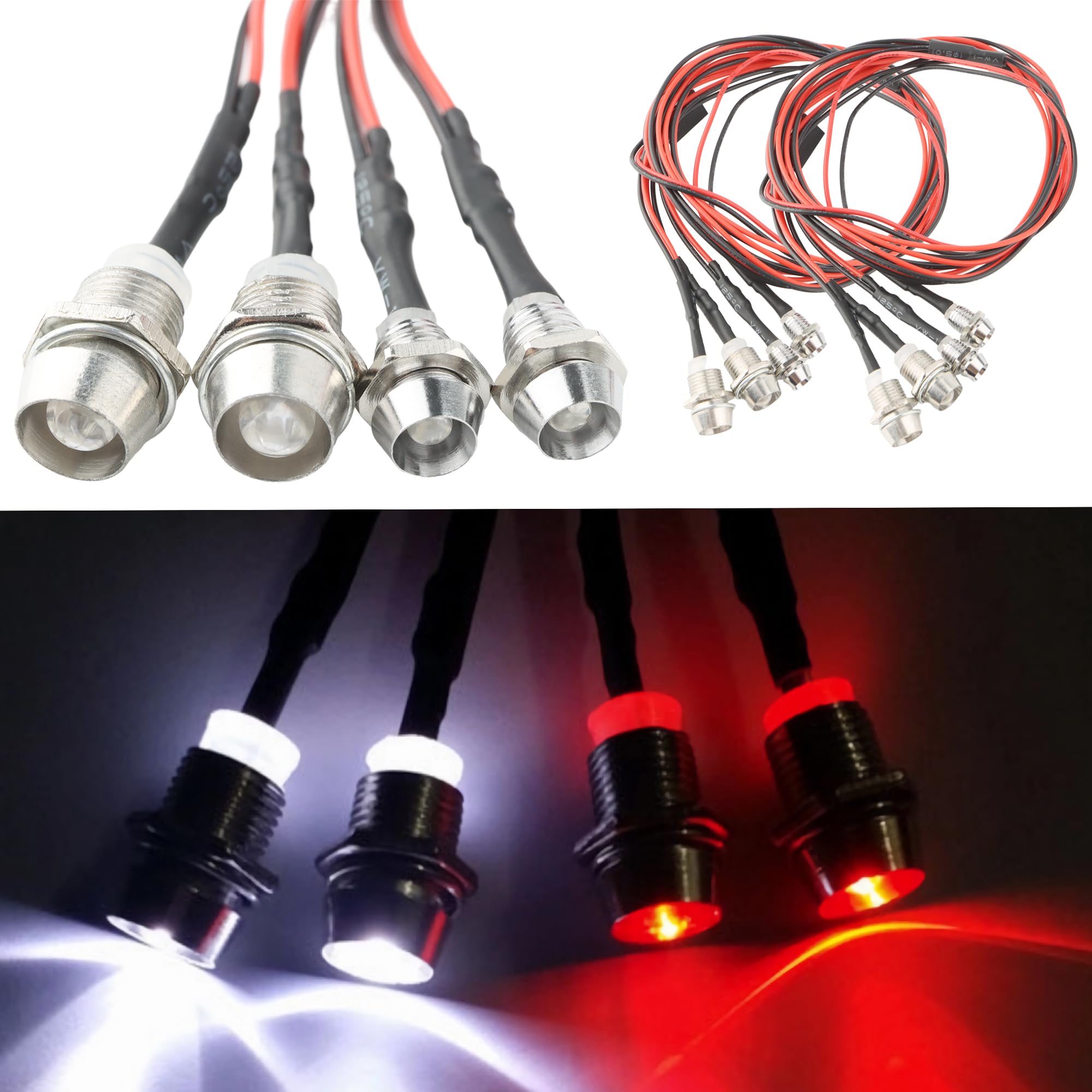 Snapklik.com : GDOOL 8 LED Light Set LED Headlight For 1:10 Scale RC Car