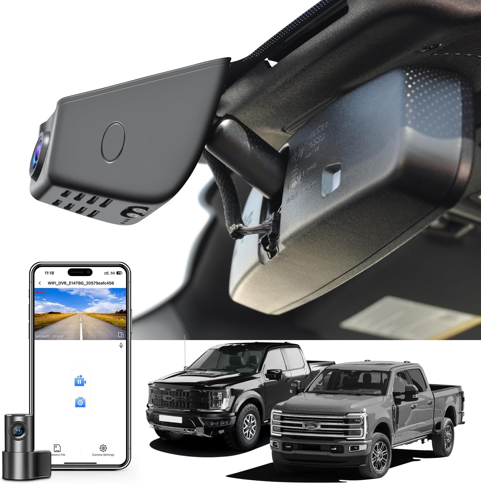 Amazon.com: Fitcamx Front 4K+Rear 1080P Dash Cam for 2019-2023 Ford ...