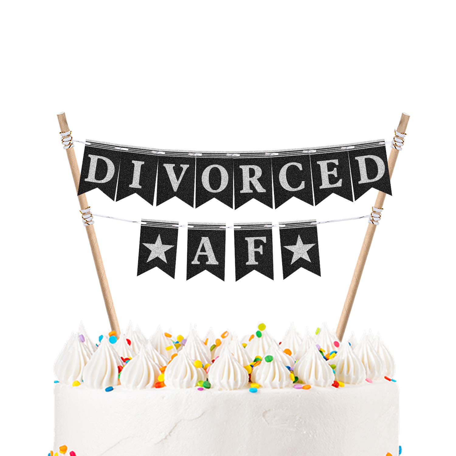 Buy Divorced AF Cake Bunting Topper Handmade Divorce Party Goodbye ...