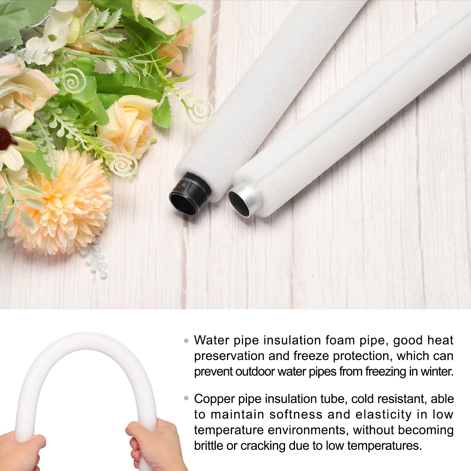 Rebower 1pcs Pipe Insulation Foam Tube 40x60mm 3ft Heat Preservation ...