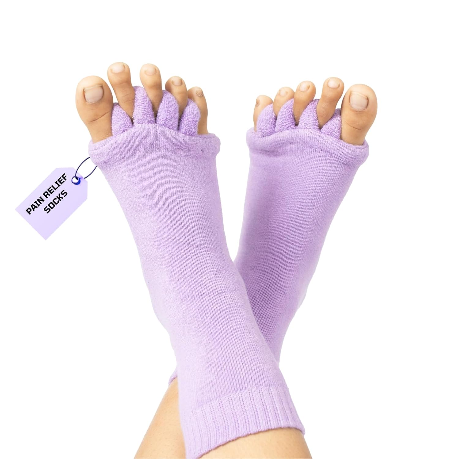 Buy DIRTS Cotton Foot Alignment Calf Length Socks - 5 Toe Separator For ...