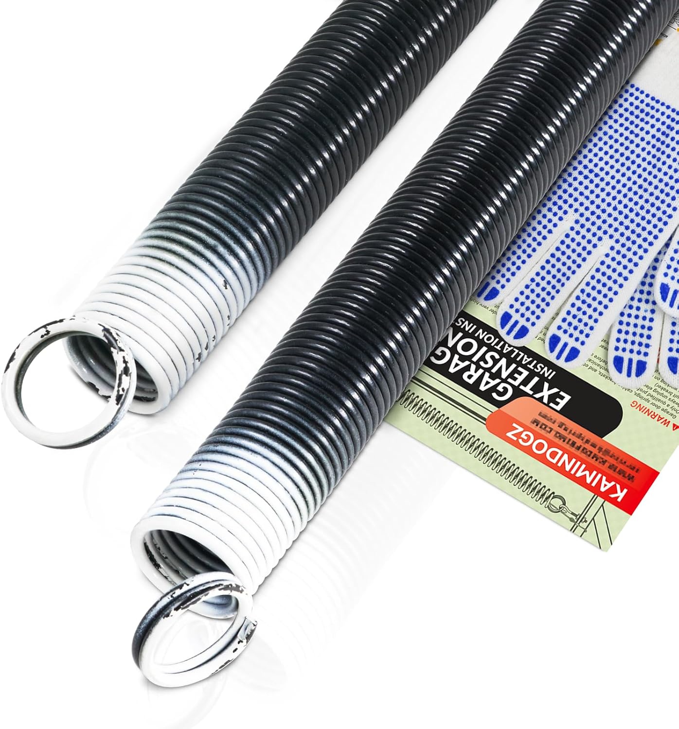 Pair of 110lb. Heavy Duty Garage Door Extension Springs Stretch Springs ...