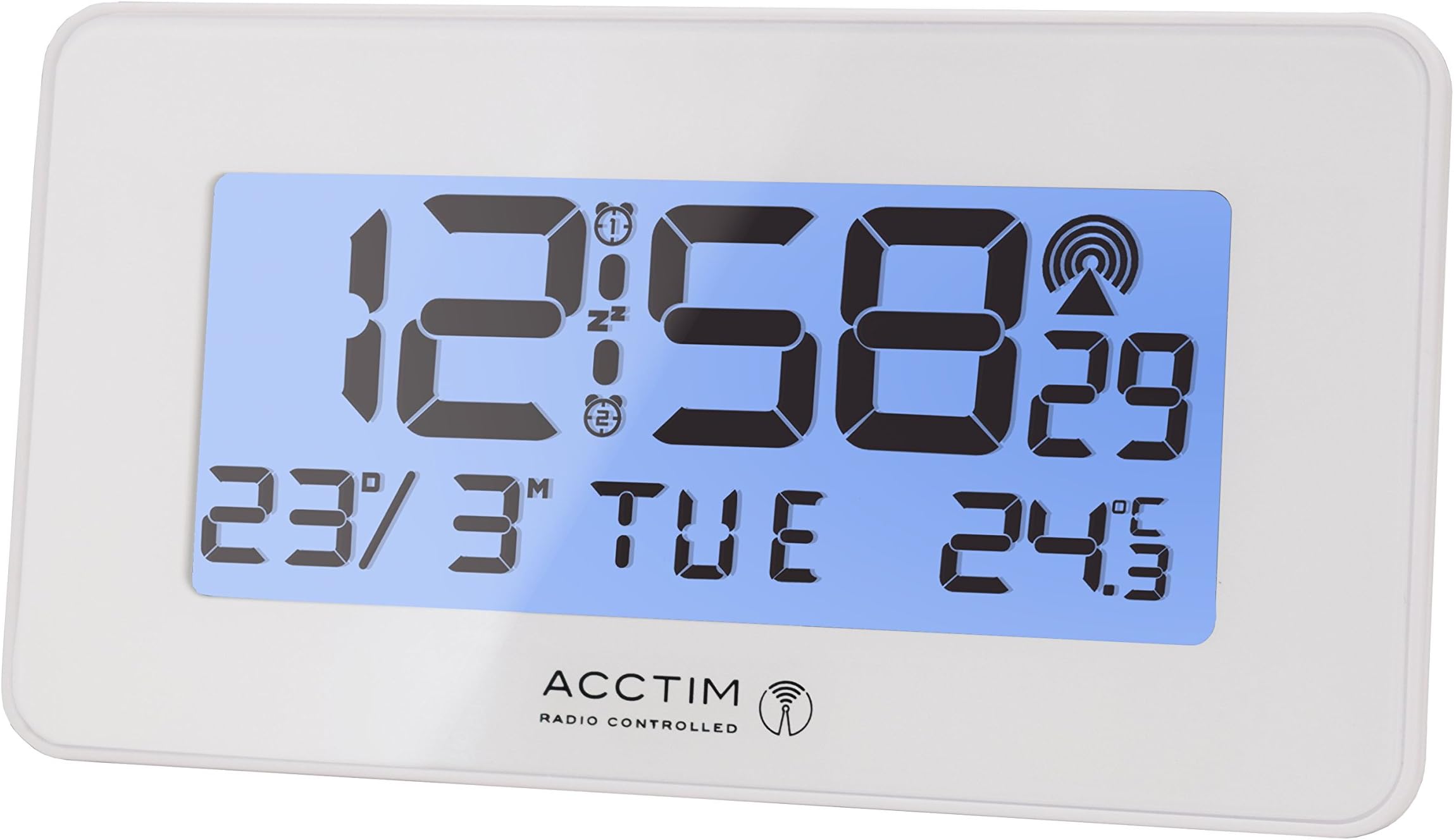 Acctim 71882 Murren Radio Controlled Alarm Clock in White : Amazon.co ...