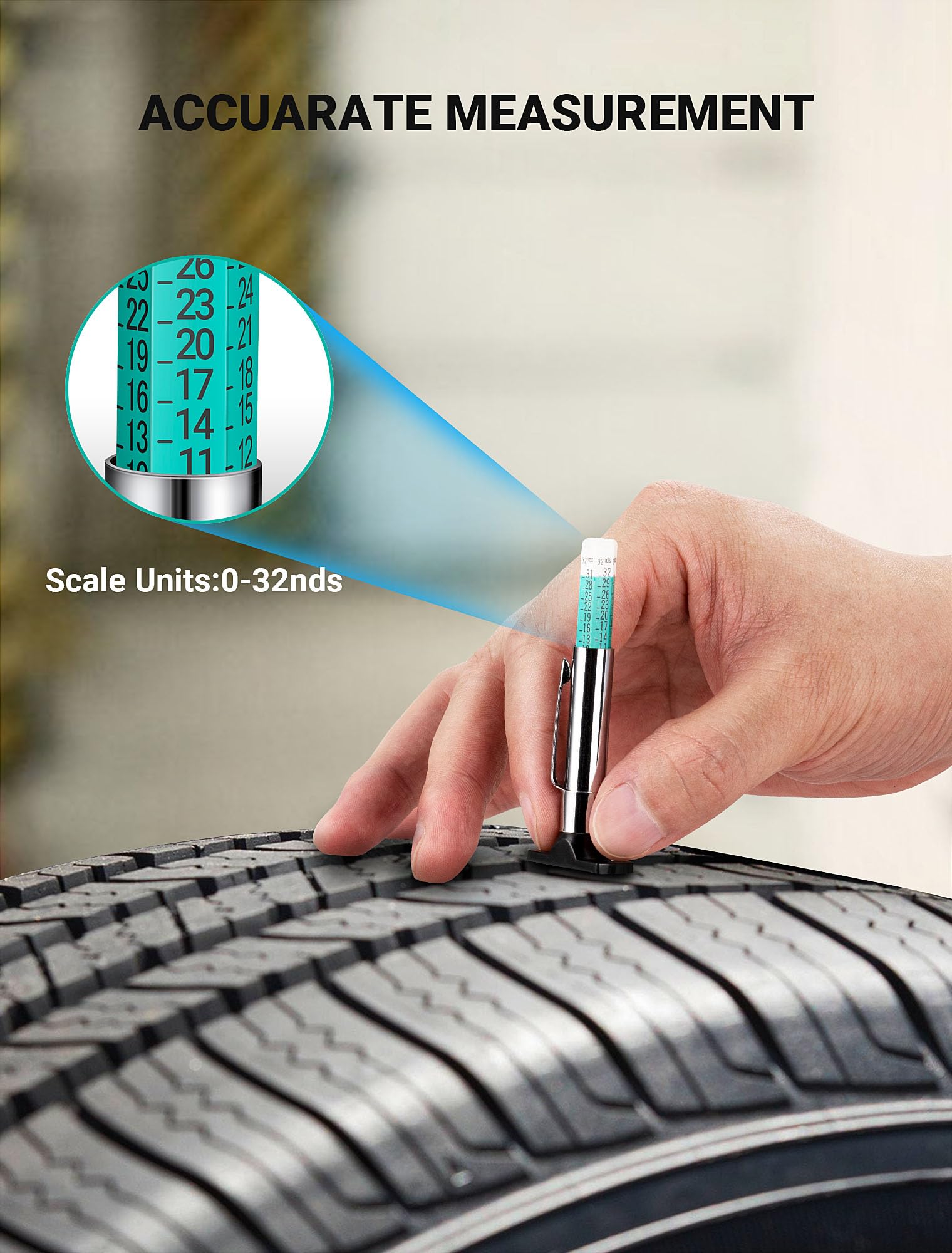 Snapklik.com : LUMITECO 2-Pack Tire Tread Depth Gauge, Color Coded Tire ...