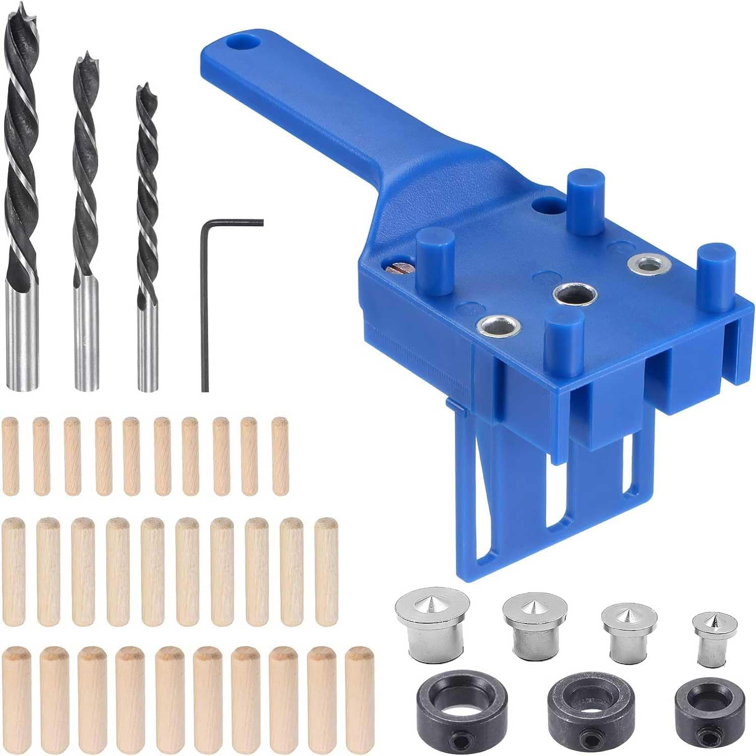 42 Pcs Handheld Dowel Jig Kit Doweling Jig Hole Drill Guide Joint ...
