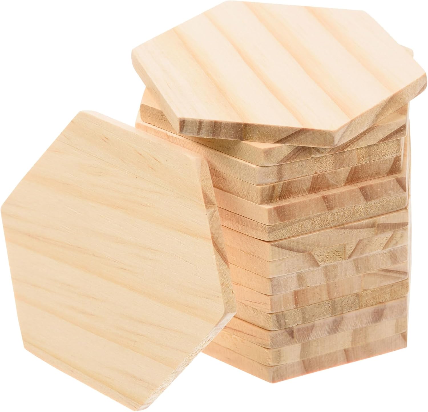 Amazon.com: AWIZOM 36 Pcs Unfinished Wood Hexagon Cutouts 3.54x2.99 ...