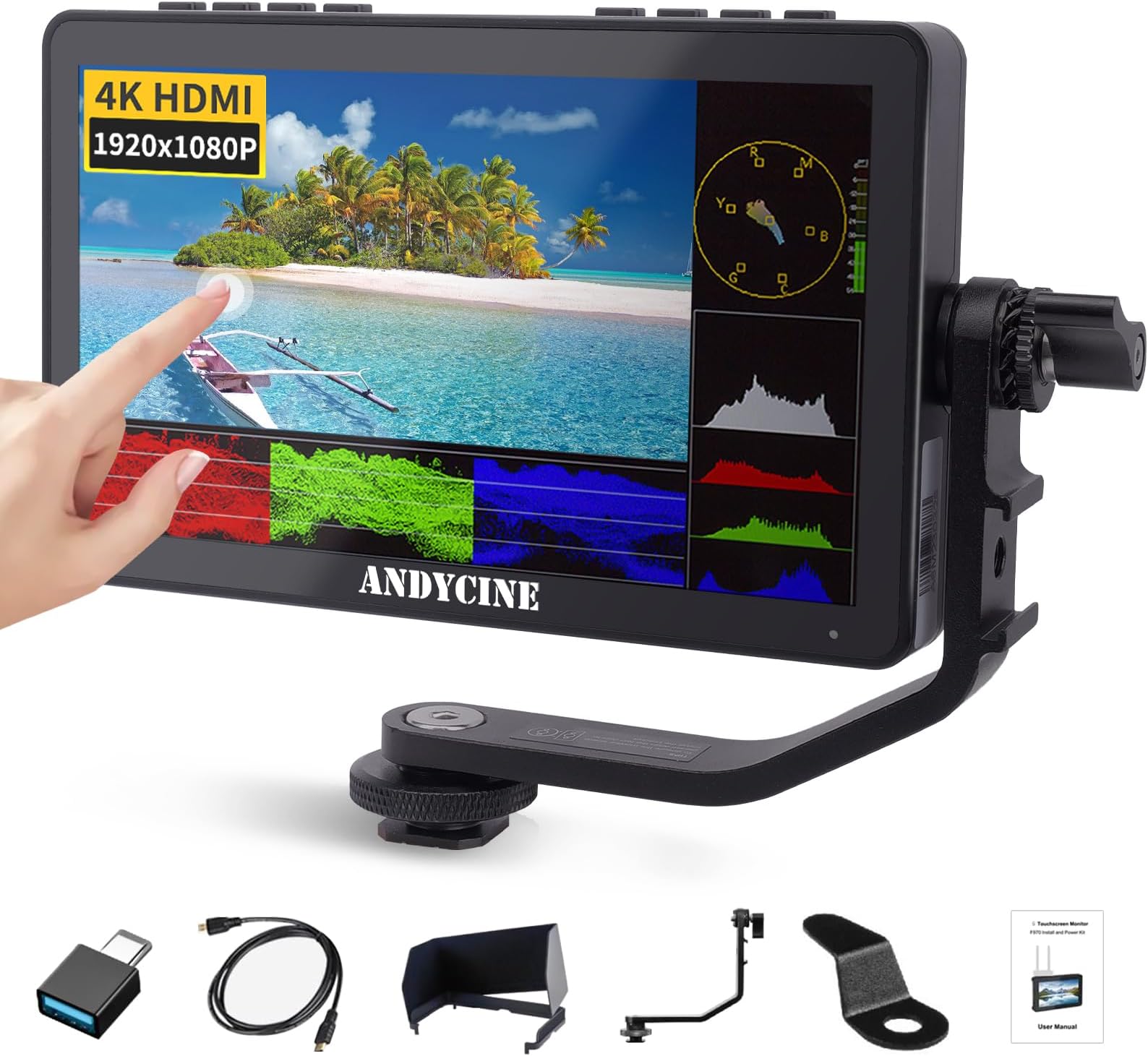 Amazon.com : ANDYCINE A6 Max 6 Inch Touch Screen Camera HDMI Monitor ...