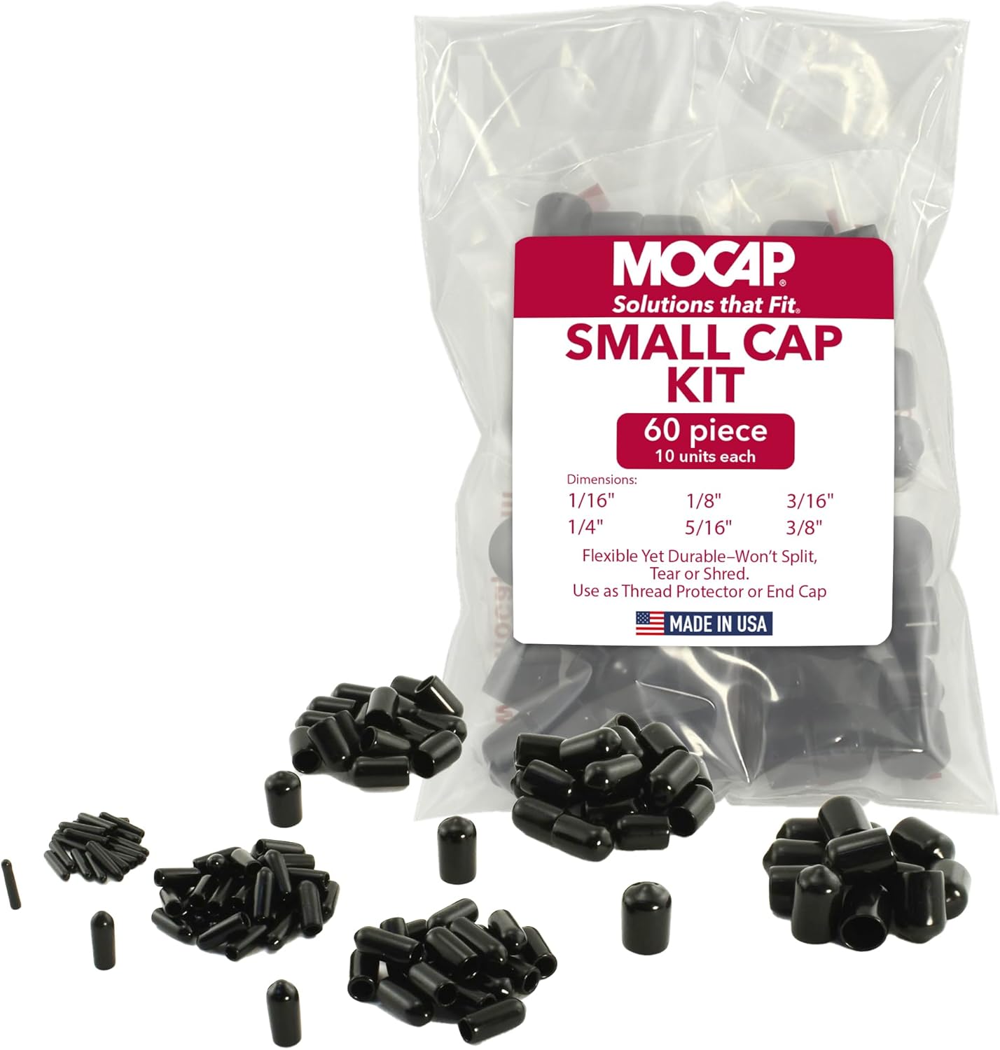 Amazon.com: MOCAP Round Vinyl Plastic Caps – Small Cap Kit (1/16", 1/8 ...