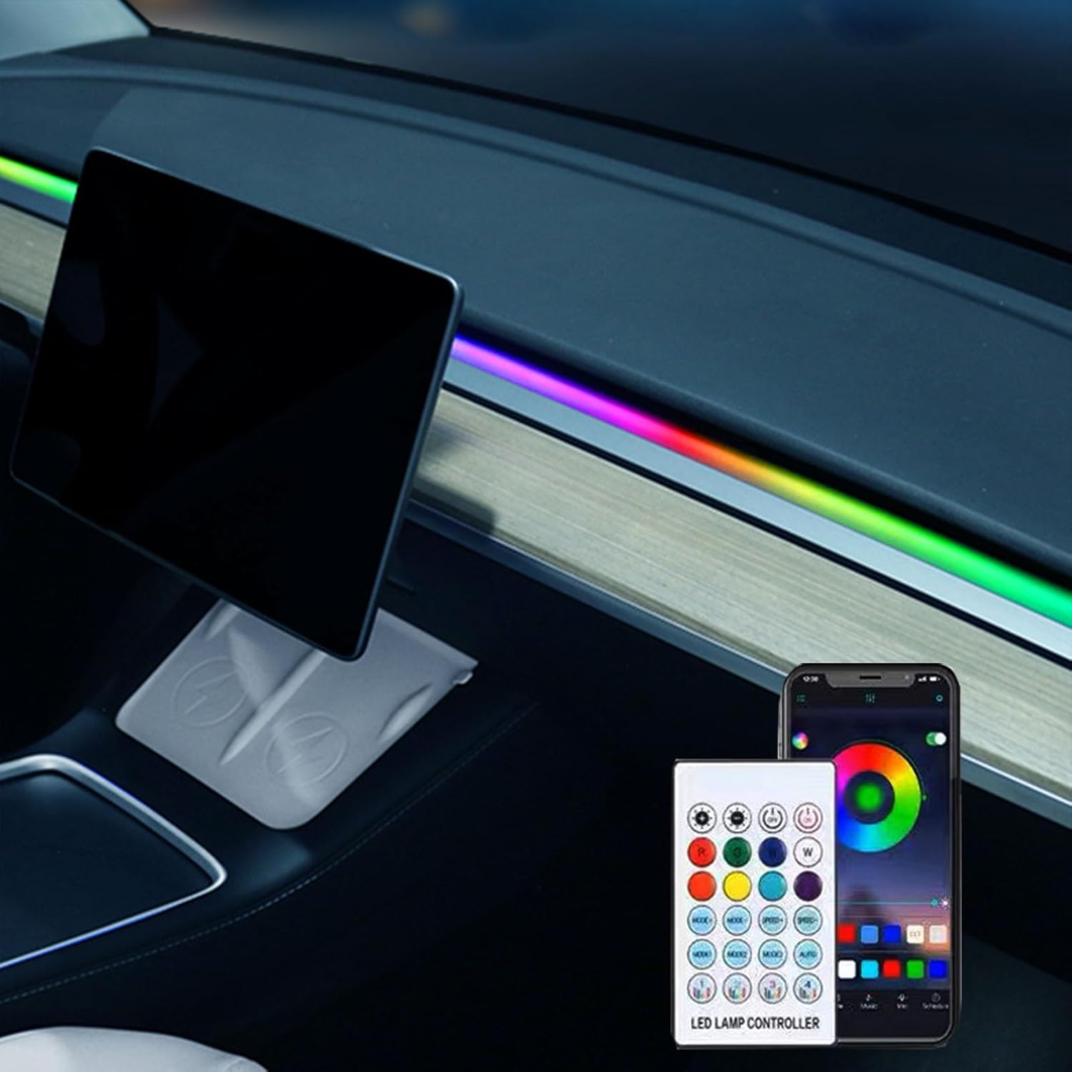 Amazon.com: EVMODS for Tesla Model Y/3 Interior Lights Dashboard Neon ...