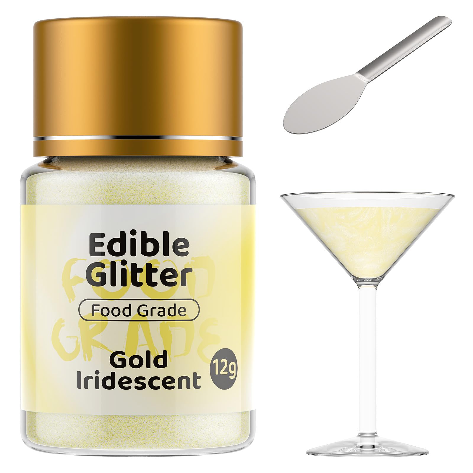 Amazon.com: Jelife Iridescent Gold Edible Glitter for Drinks Cocktails ...