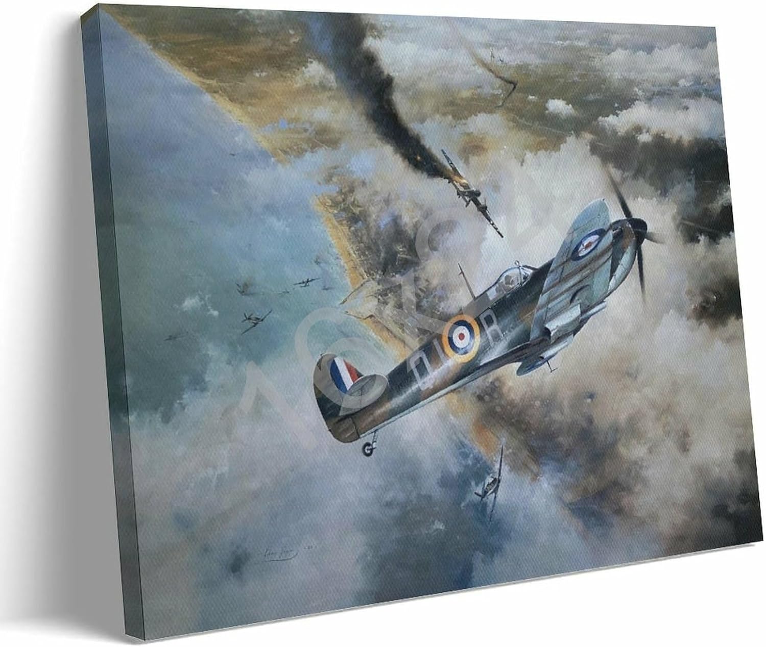 Amazon.com: Vintage Poster Mural Art Aviation Spitfire Art Print ...