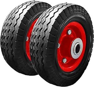 KetoBarrow 2x 6 inch Sack Truck Wheels 152mm Solid Heavy Duty Tyre Puncture Proof Tyre Sack ...