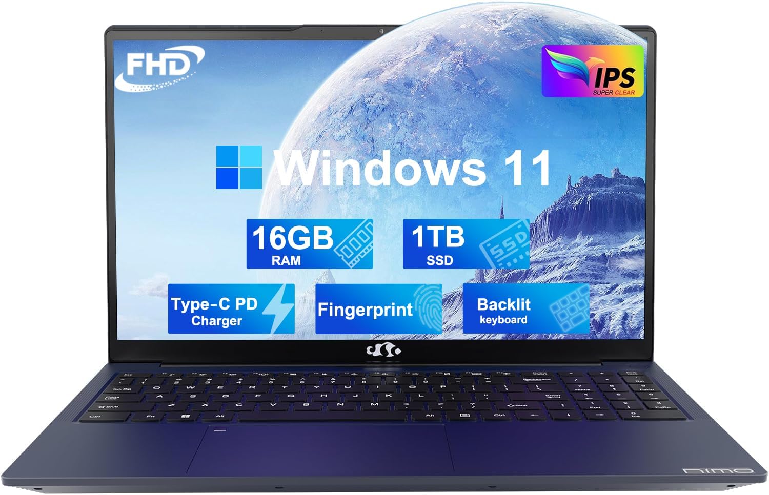 Amazon.com: NIMO 15.6 FHD Student Laptop, 16GB RAM, 1TB SSD, Backlit ...