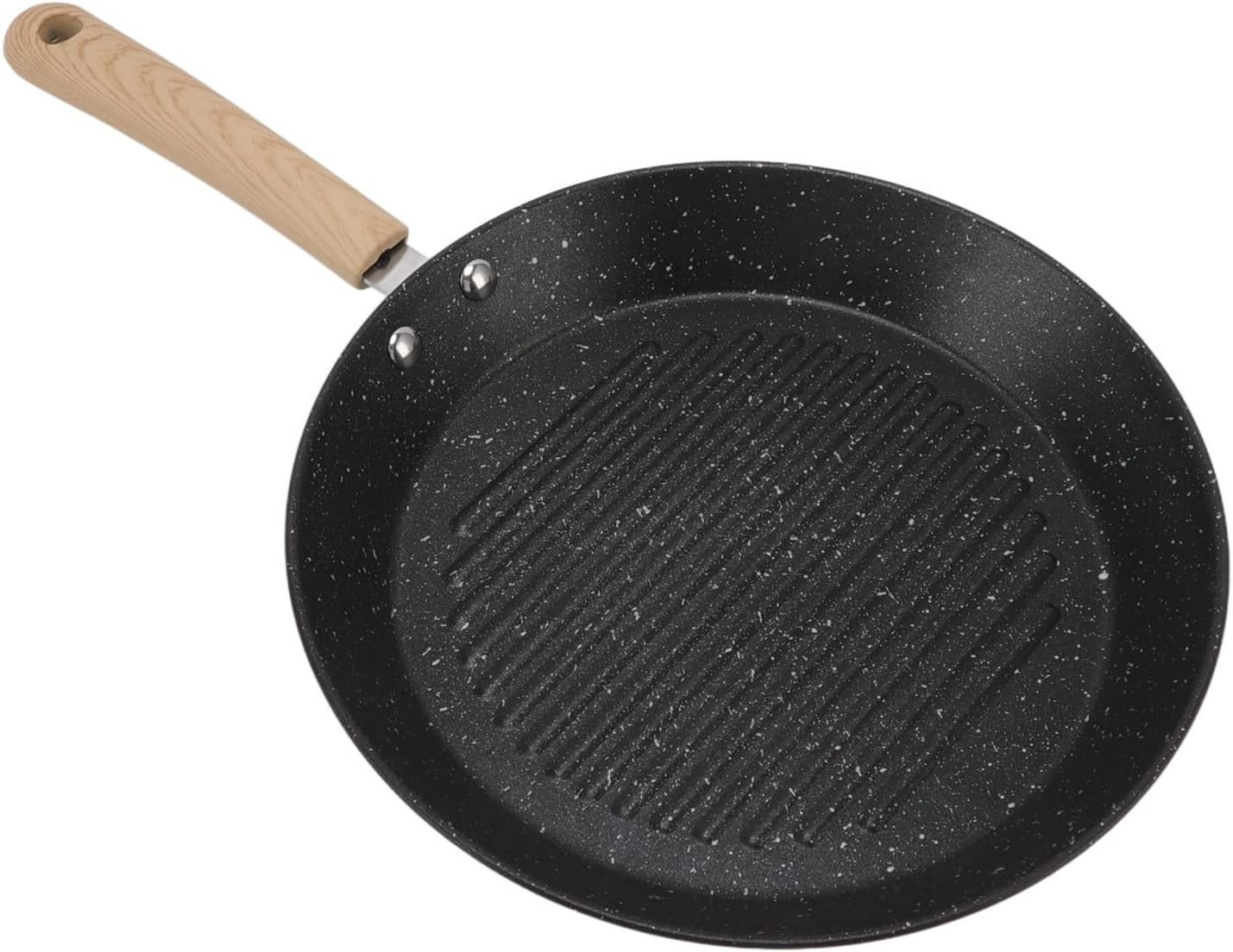 Amazon.com: ANGGREK Nonstick Flat Bottom Frying Pan 12-Inch with Lid ...